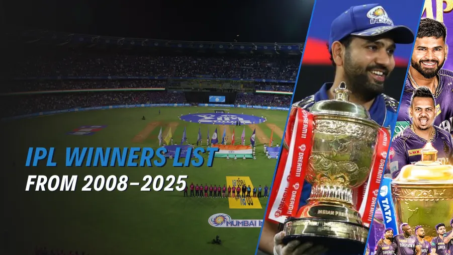 IPL Winners List From 2008-2025 | Updated